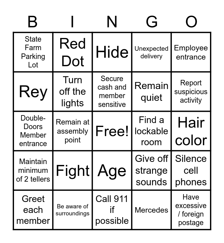 Security Bingo Card
