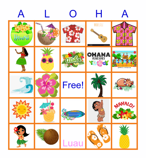 Aloha Bingo Card