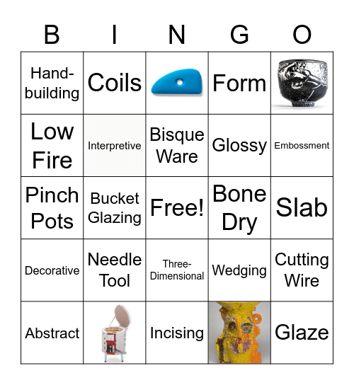 Fun with Ceramics Vocabulary Bingo Card