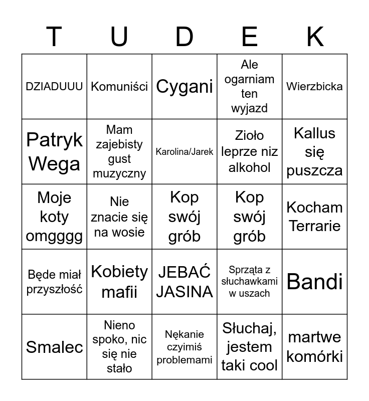 łódki Bingo Card