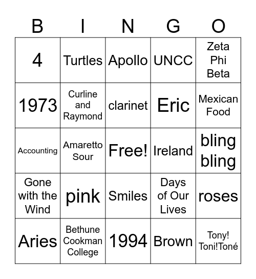 Bingo Card