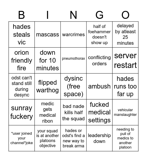 39th bingo Card