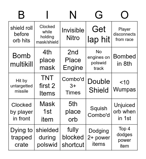FFA Bingo Card