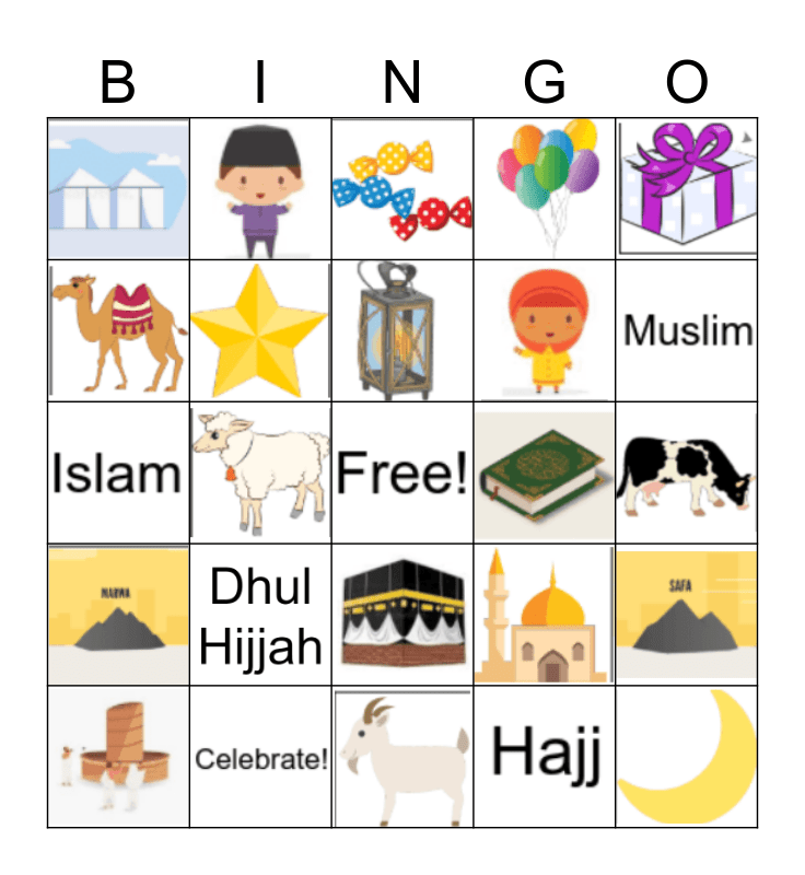 El-adha Bingo Card