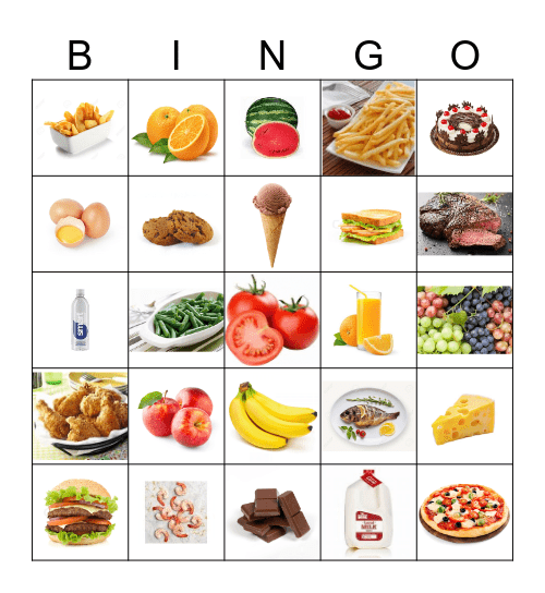 Food Bingo Card