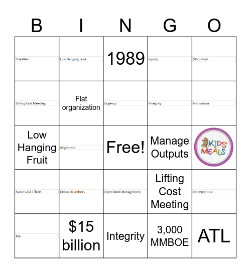 H2BH BINGO!!! Bingo Card