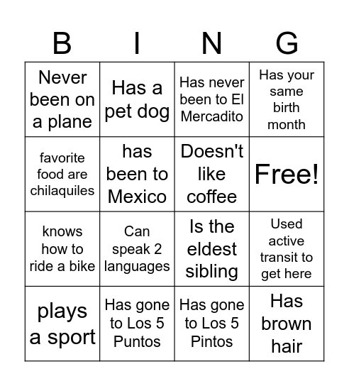 Moving Con Safos Bingo Card