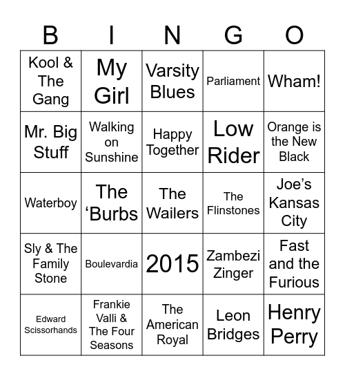 Grillin' & Chillin' Bingo Card