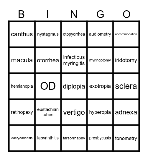 Chapter 11 Bingo Card