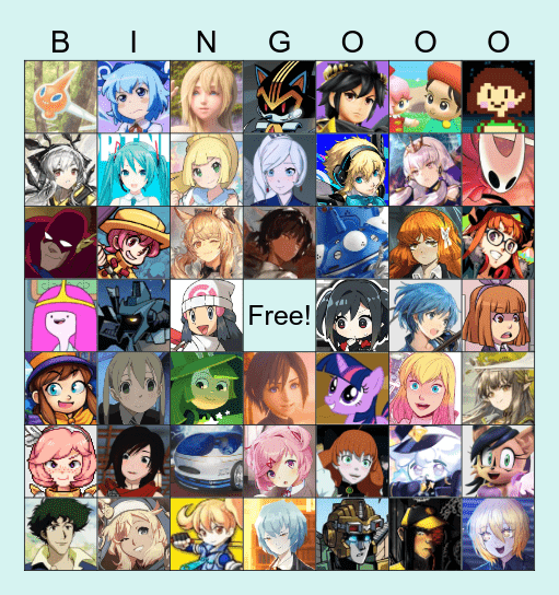 Favorite Characters HARD MODE Bingo Card
