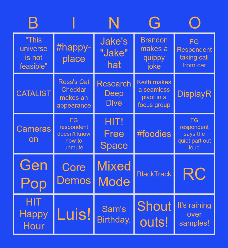 HIT Bingo! Bingo Card