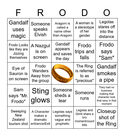 LotR Bingo Card