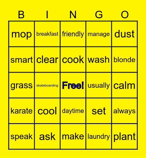 Day after day Bingo Card