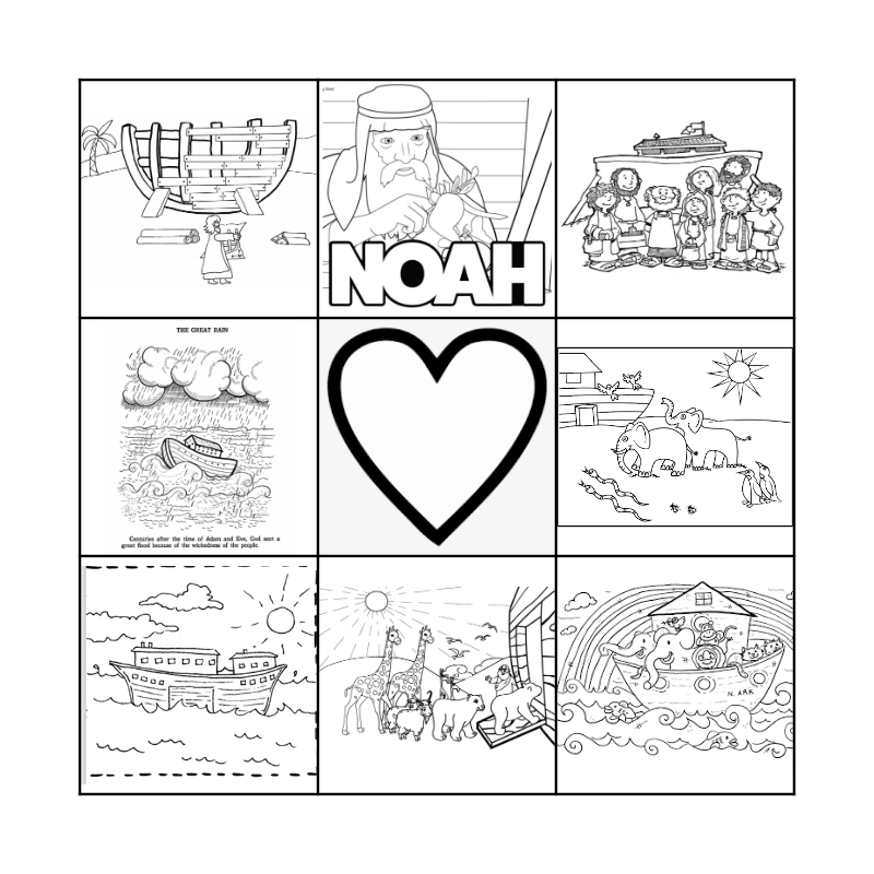Genesis Noah's Ark Bingo Card