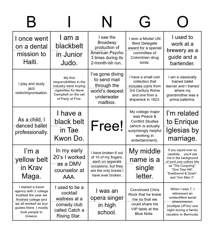 All Citizen (Group B) Bingo Card