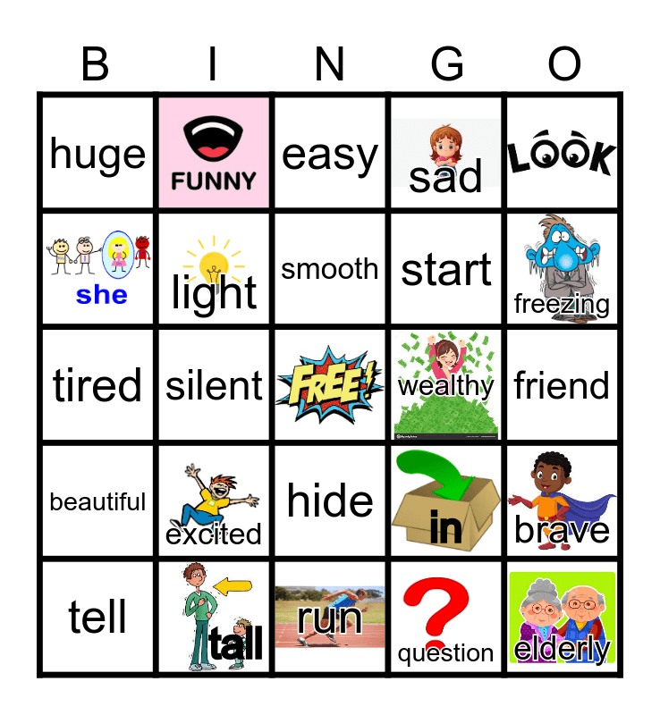 Sight Words Bingo Card