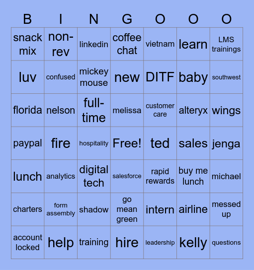Summer Bingo (Intern Edition) Bingo Card