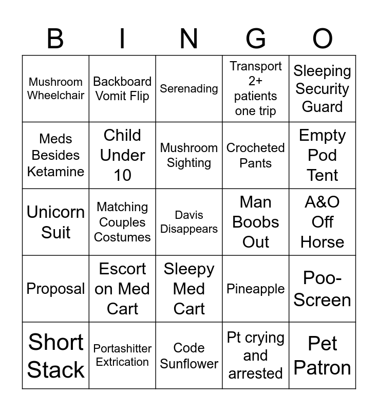Roo Med Croo Bingoo Bingo Card