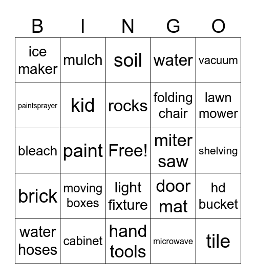 bob bingo Card