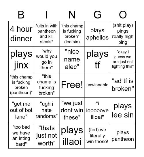 JP BINGO Card