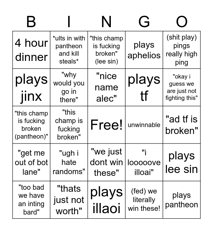 JP BINGO Card
