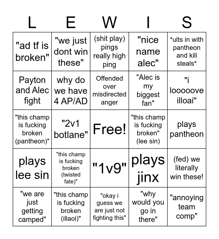 JP BINGO Card