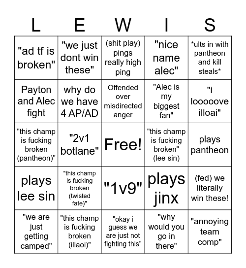 JP BINGO Card