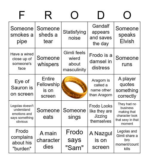 LotR Bingo Card