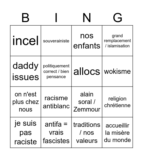 BINGO FACHO Bingo Card