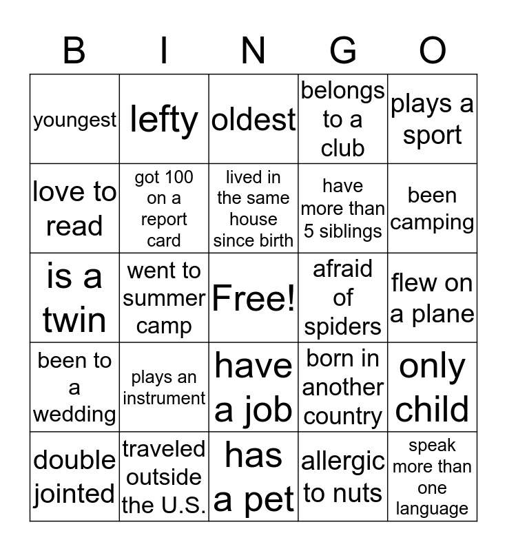 Ms Welsh 10th Grade English Bingo Card