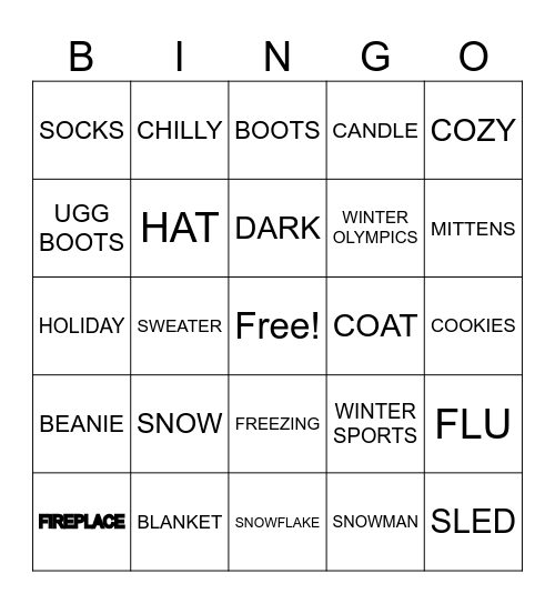 Winter Bingo Card