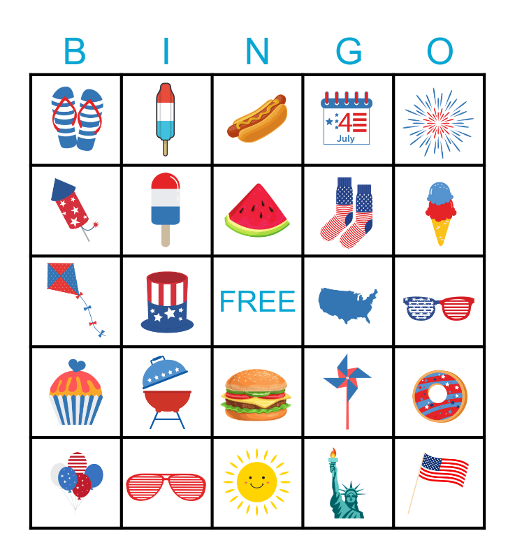 Star Spangled Bingo Card