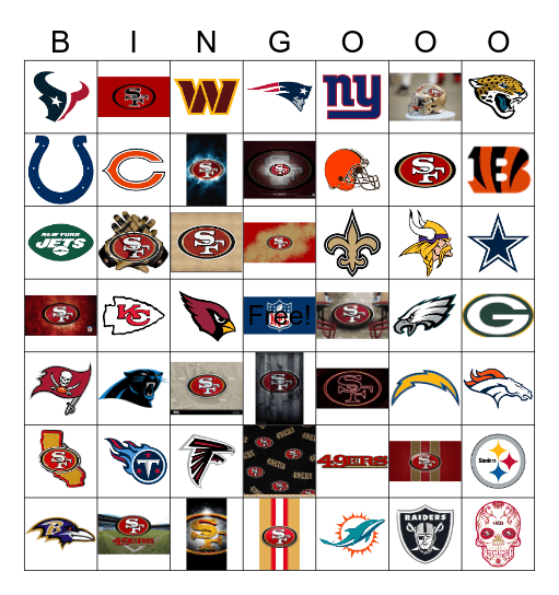 FOOTBALL!!! Bingo Card