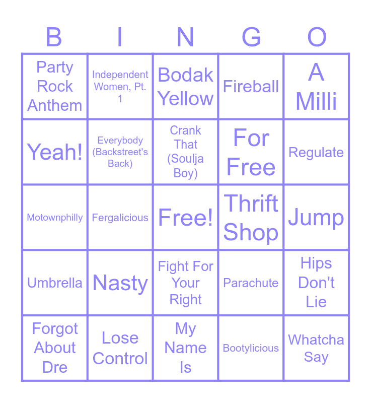 "Say My Name" Bingo Card
