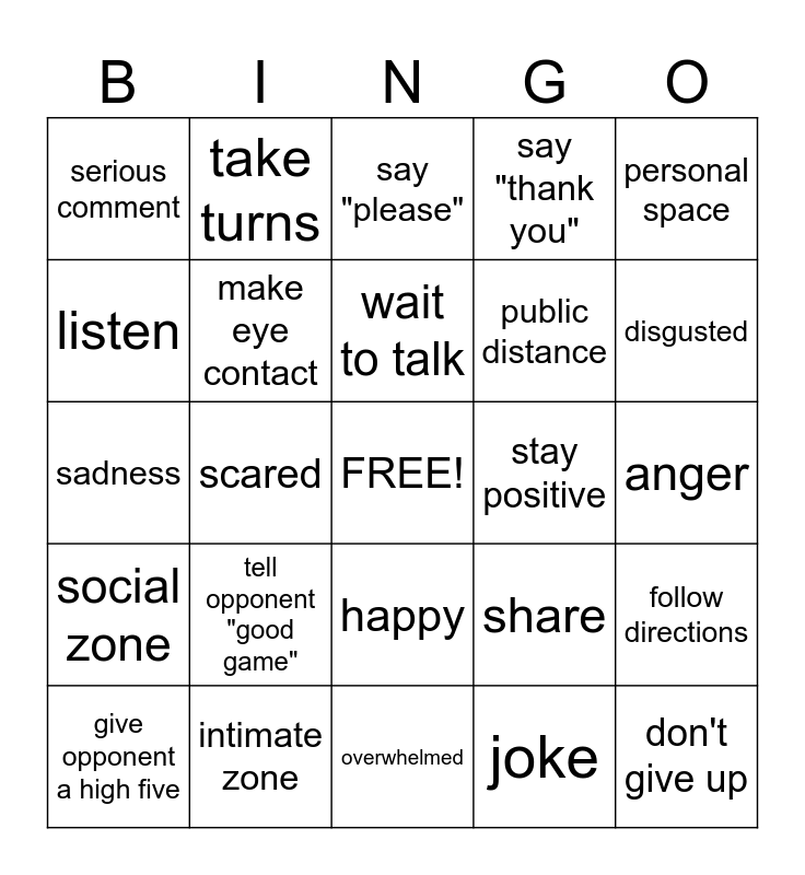 Let's Be Social ! Bingo Card