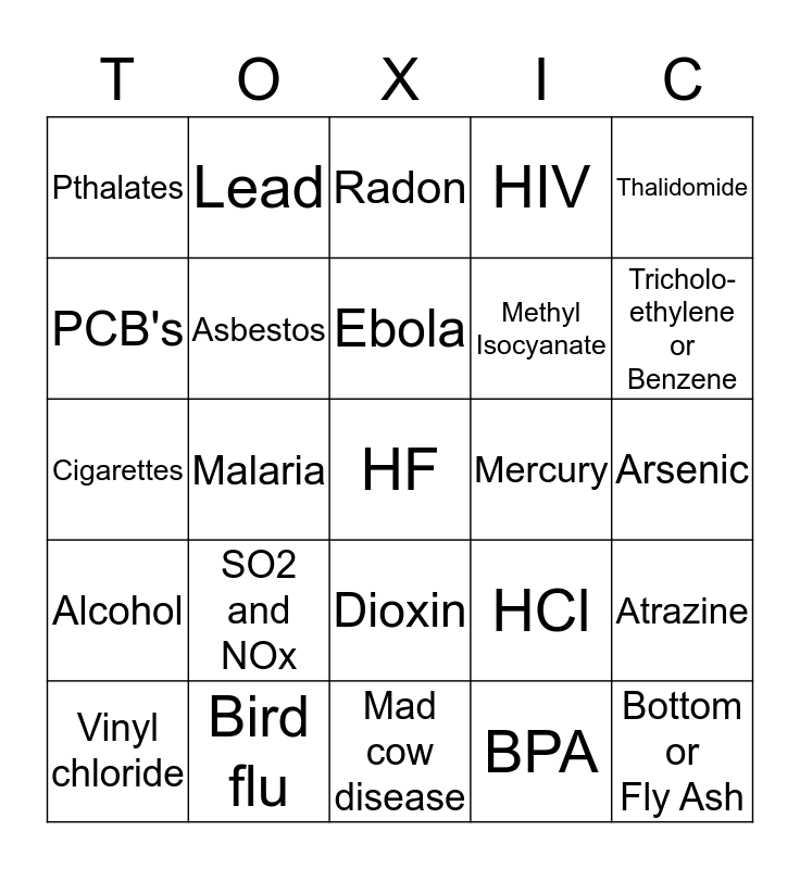 TOXIC BINGO Card