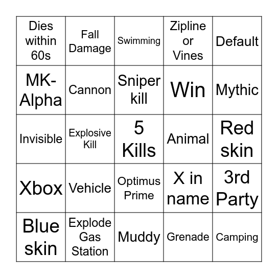AAAAAAAAAAAA Bingo Card