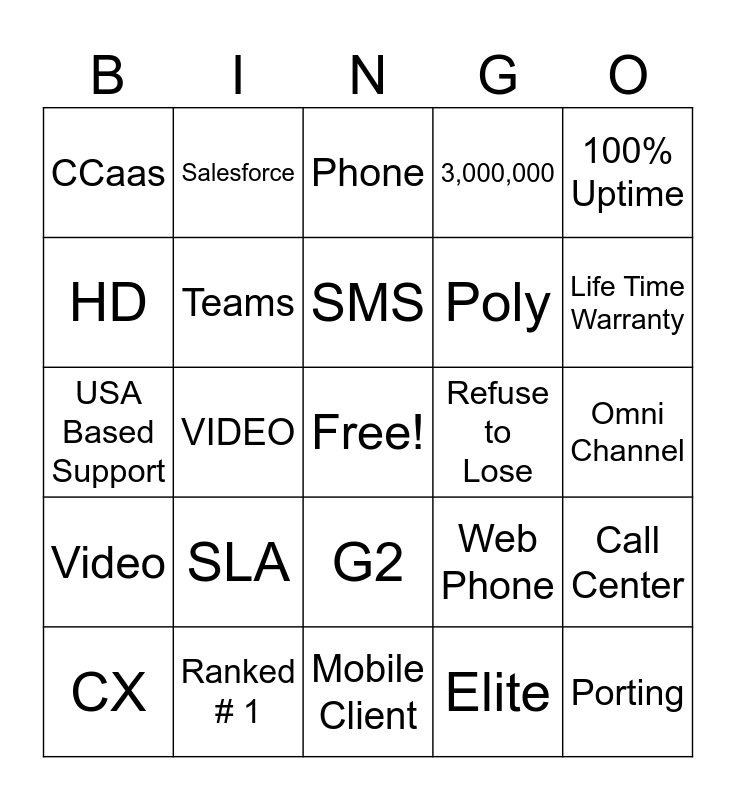CREXENDO VIP BINGO Card