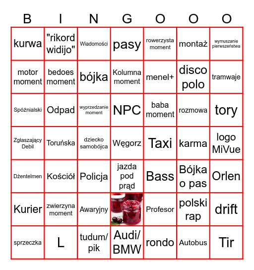 STOP CHAM BINGO Card