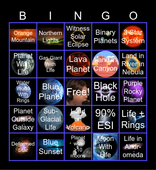 SpaceEngine Bingo Card