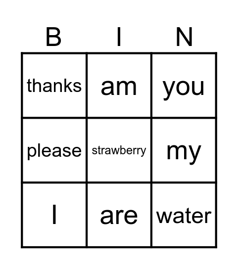 Sight Words W 1 & 2, S 2 Bingo Card