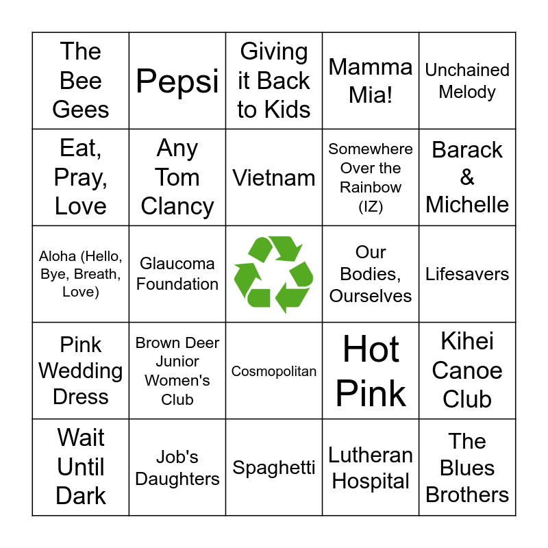 All About Joy Bingo Card