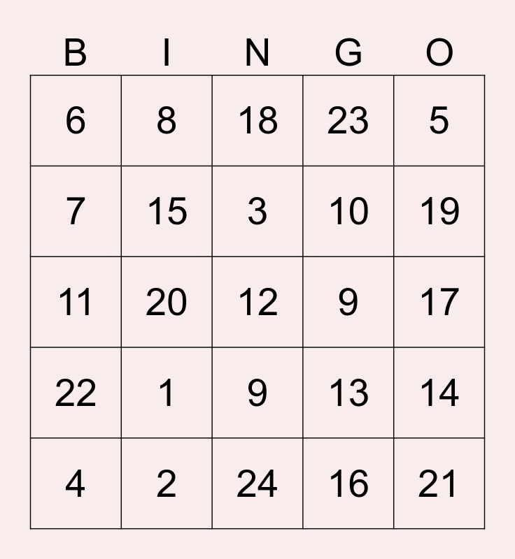Retrospective Bingo Card