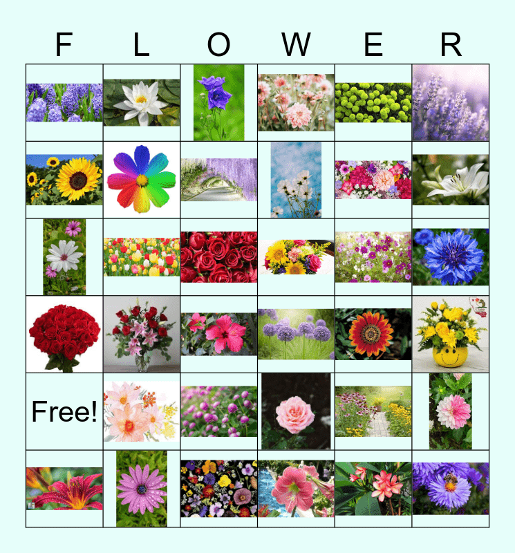 FLOWERS Bingo Card
