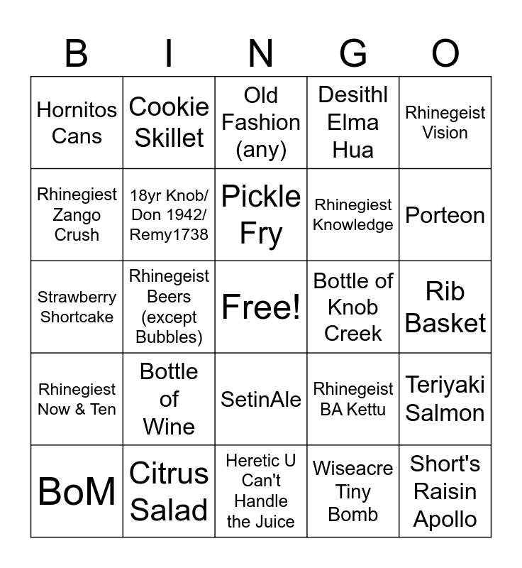 Tap Bingo Card