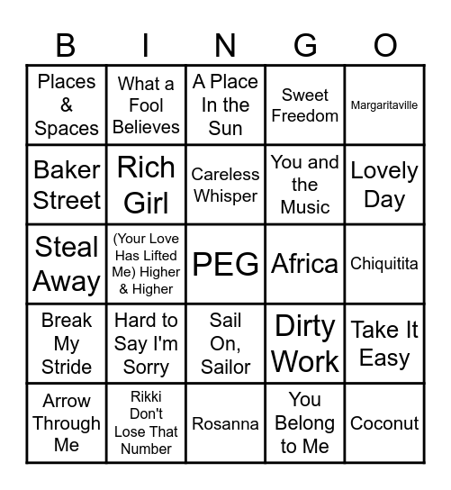 Mr. Boat Bingo Card