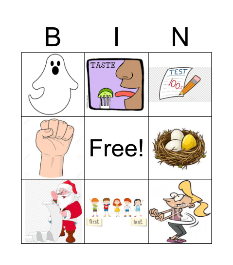 Final /st/ Blends Bingo Card