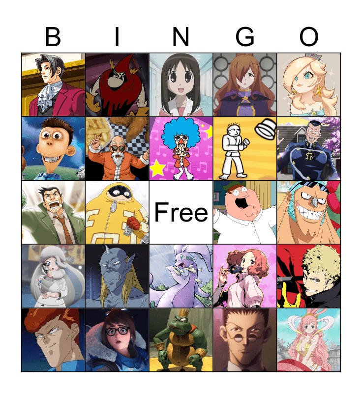Favorite characters Bingo Card