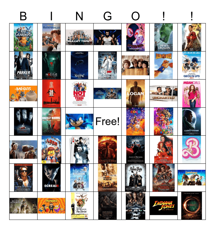 MOVIES Bingo Card