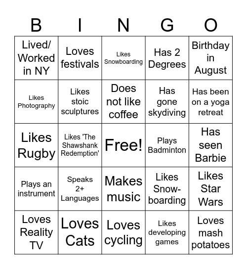 HRDH Empathy Sesh Bingo Card